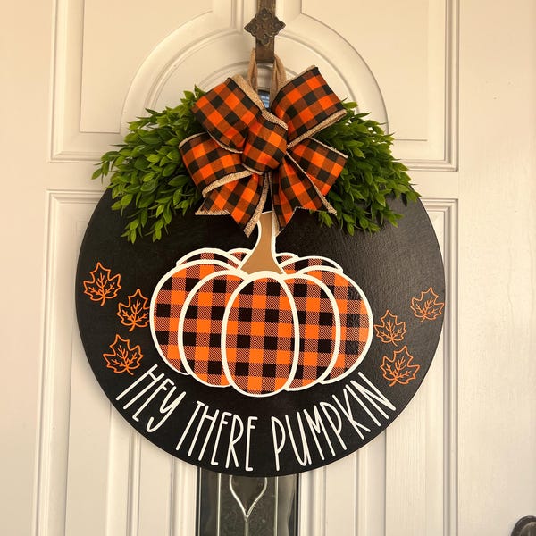 Fall Front Door Decor | Happy Fall Y'all Sign | Fall Wreath | Pumpkin ...