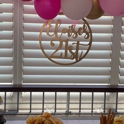 Personalised Twenty First 21st Custom Name Any Age Birthday Wooden Hoop ...