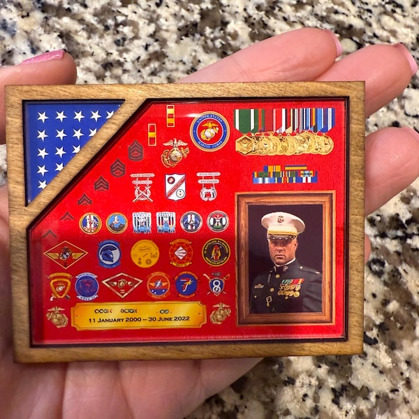 Mini Military Award Shadow Box | Gift | Ornament | Retirement | Holiday ...