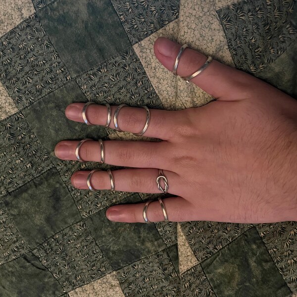 BUNDLE OF 10 Adjustable Swan Splint Ring Sterling Silver Swan Splint ...