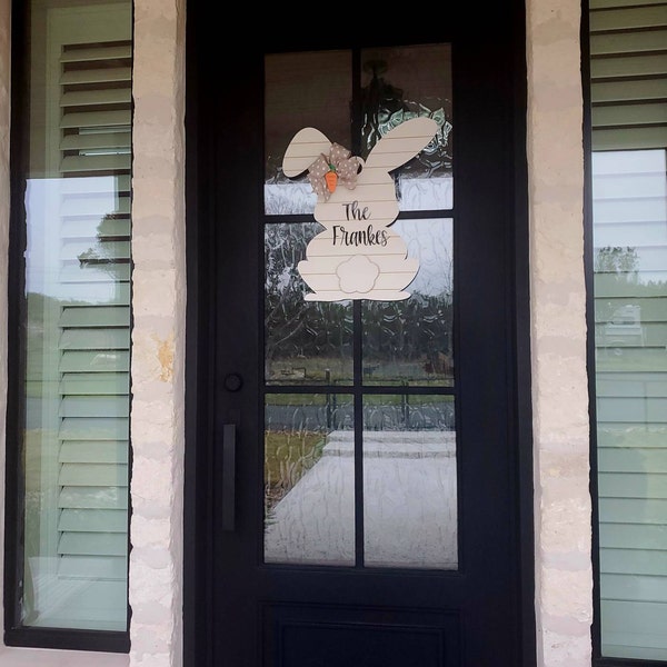 Personalized Large Easter Bunny Front Door Hanger, Happy Easter, Easter ...