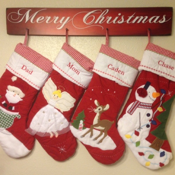 Red Stocking Wall Hanger Décor for Christmas - Stocking Hanger ...