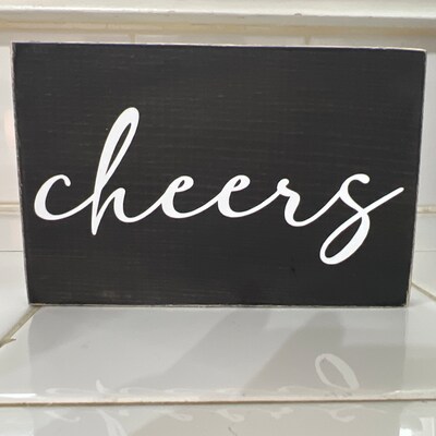 Cocktail Mini Signs Small Wood Decor Signs Mini Drinking Signs Tiered ...