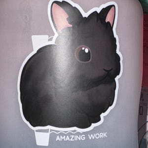 REW Netherland Dwarf Rabbit Sticker Cute Printed Bunny Vinyl Sticker ...