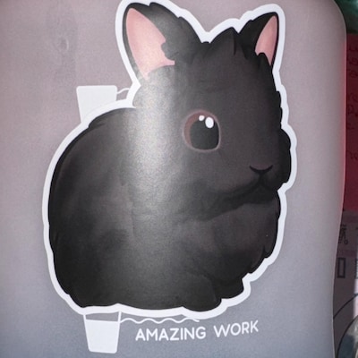 REW Netherland Dwarf Rabbit Sticker Cute Printed Bunny Vinyl Sticker ...