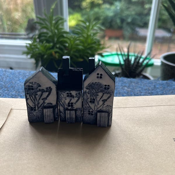 Miniature House, Tiny Town, Mini Home Sculpture, Individual or Set of ...