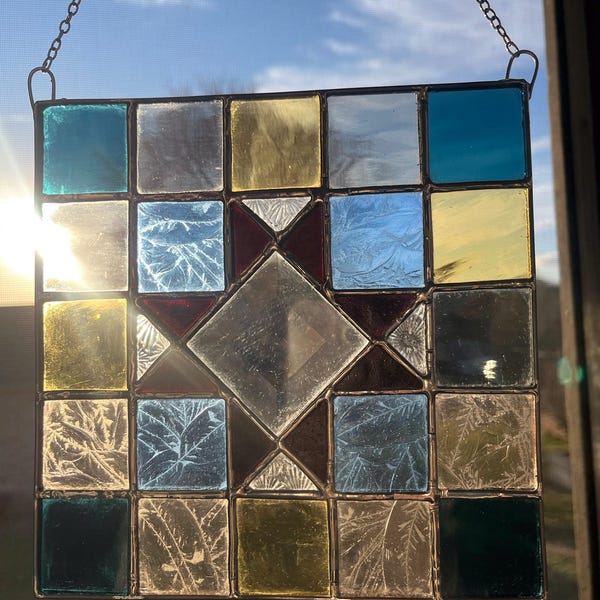 PATTERN • Geometric Quilted Square Stained Glass Pattern (works With ...