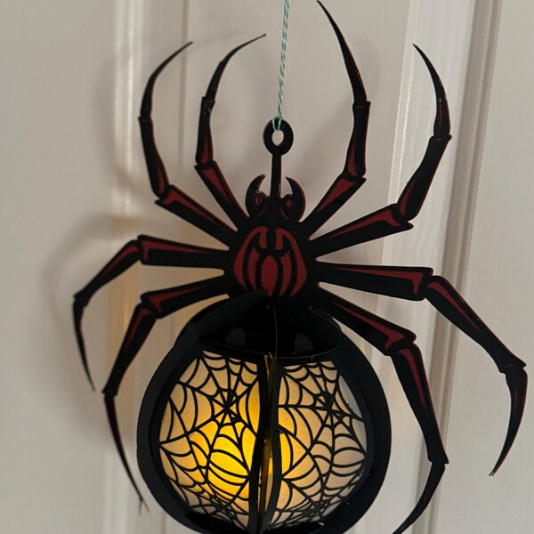 Spider Lantern PDF, SVG, Studio Template - DIY Spider Paper Cut ...