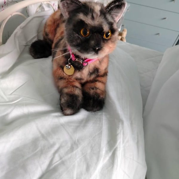 Handmade Tortoiseshell Cat Plush: Realistic Companion Gift (made to ...