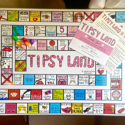 Tipsy Land Party Adult Drinking Board Game Game Night - Etsy
