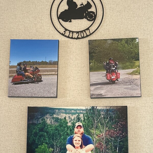 Custom Motorcycle Sign Garage Wall Art Harley Davidson Gift Monogram ...