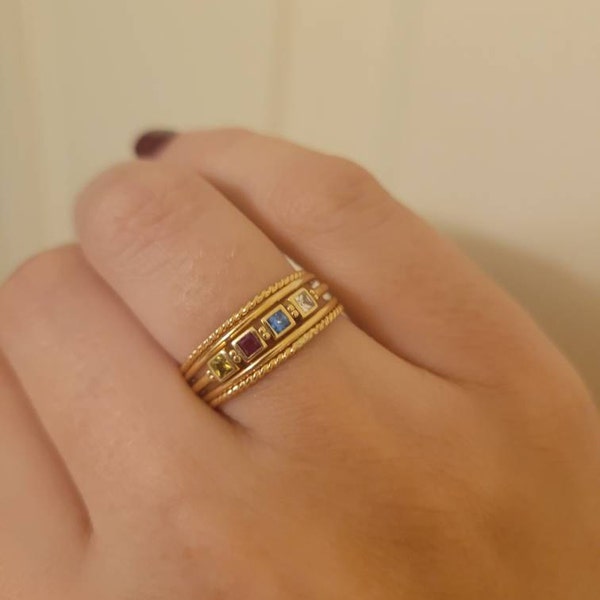 Ruby Ring/ 14k Gold Filled Stacking Ruby Ring/ Stackable/ Silver Ruby Ring/ Dainty Ring ...