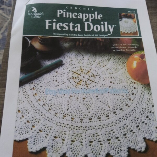 Pineapple Doily Vintage Crochet Pattern 19'' Round Doily Table Center ...