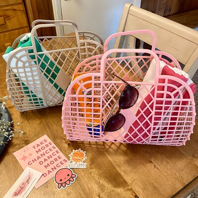 Small Bubblegum Pink Retro Jelly Tote - Etsy