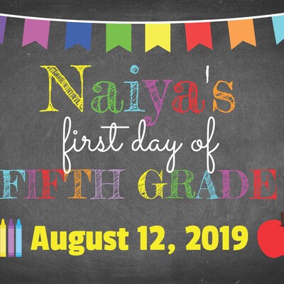 Editable First Day of Kindergarten Sign. Printable First Day of School ...