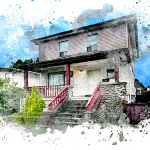 Pencil Sketch of Home Custom Digital House Sketch Custom | Etsy