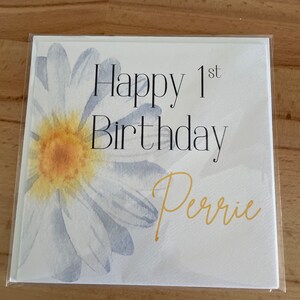 Personalised Baby Card & Envelope. 12.5cm Square Card. Customised Card ...