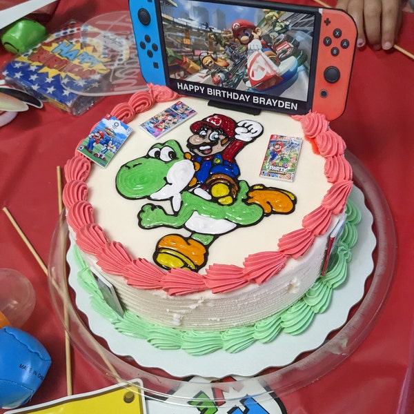 Personalised Cake Topper | Fun Nintendo Switch Topper With Custom Image ...