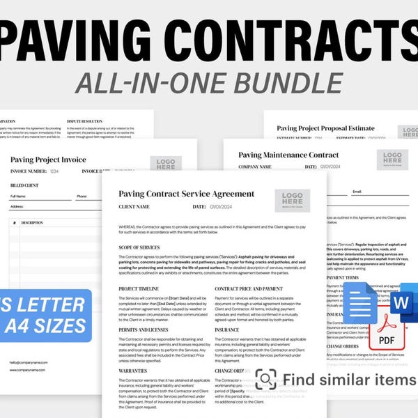 Contract Template / Editable Proposal & Contract Form / Business Form ...