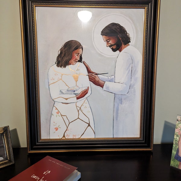 Kintsugi Christ Art Print: Japanese Golden Joinery - Etsy