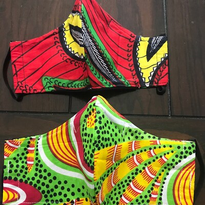 African Button Necklace With Matching Earrings Ankara Bib Body Jewelry ...