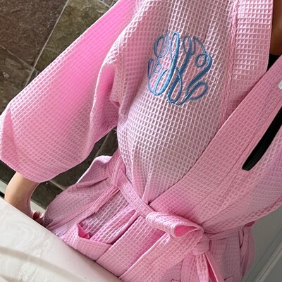 Women's Monogrammed Waffle Robe, 14 Colors to Choose From, Personalized ...