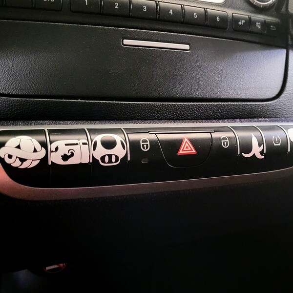 Set of 5 Blank Car Buttons Decal Stickers Dash Button Stickers Many ...