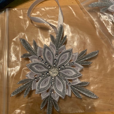 Handmade Snowflake CHRISTMAS Tree Decoration/ornament in Light Blue ...