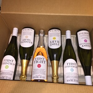 Year of Firsts Wine Labels Wedding Milestone Wine Labels Engagement ...