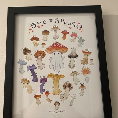Boo Shroom Variety Art Print Mushroom Ghost Poster - Etsy