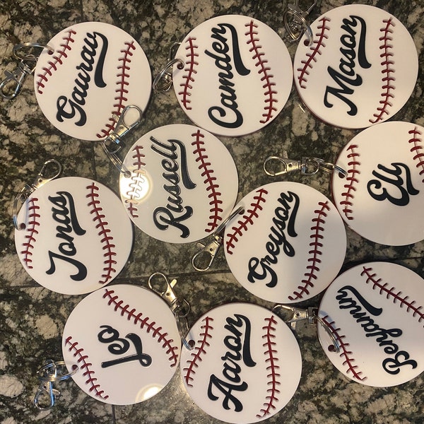 Baseball Bag Tag | Baseball Themed Name Tag | Custom Name Tags for ...
