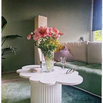 Coffee Table Funky Table Fluted Legs Table Cloud Shaped Table Colorful ...