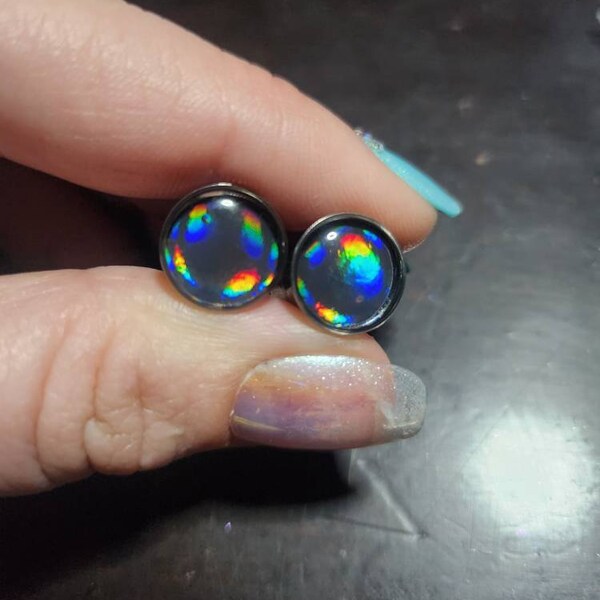 Embedded Black Chrome Color Shift Double Flare Plugs, Surgical Steel - Etsy