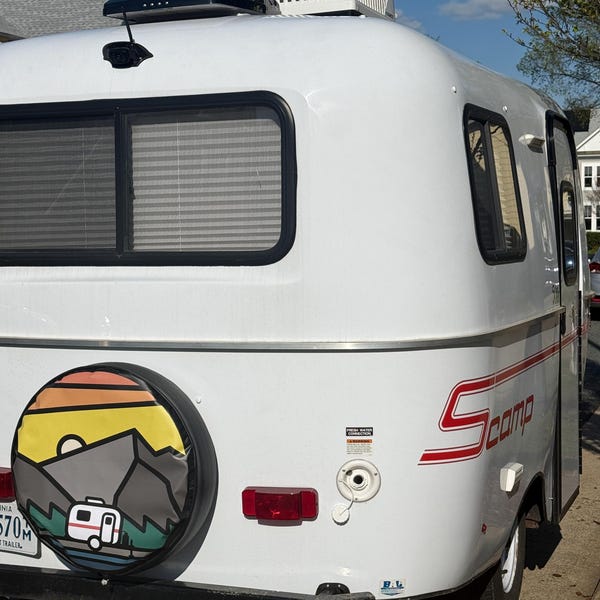 Scamp 19ft 5th Wheel Mountain Thicklines Art Custom Tire Cover - Etsy