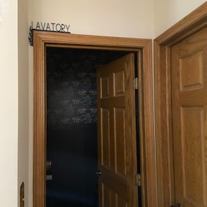 Bathroom Door Topper Over the Door Sign Minimalist Bathroom Sign Airbnb ...