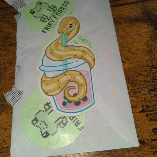 Boba Ball Python | Snake Sticker - Etsy