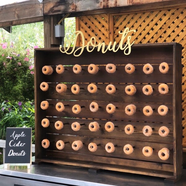 Wood Donuts Sign for Wedding or Party Decor and Dessert Table, Donut ...
