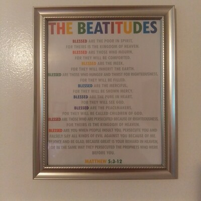 The Beatitudes. Christian Wall Art. Sunday School Decor. Matthew 5:3-12 ...