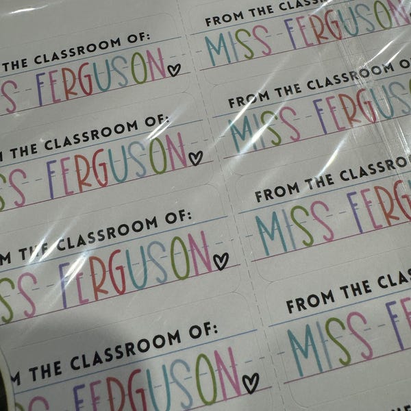 Personalized Teacher Name Stickers: Book Labels (2.6” X 1”) - Etsy