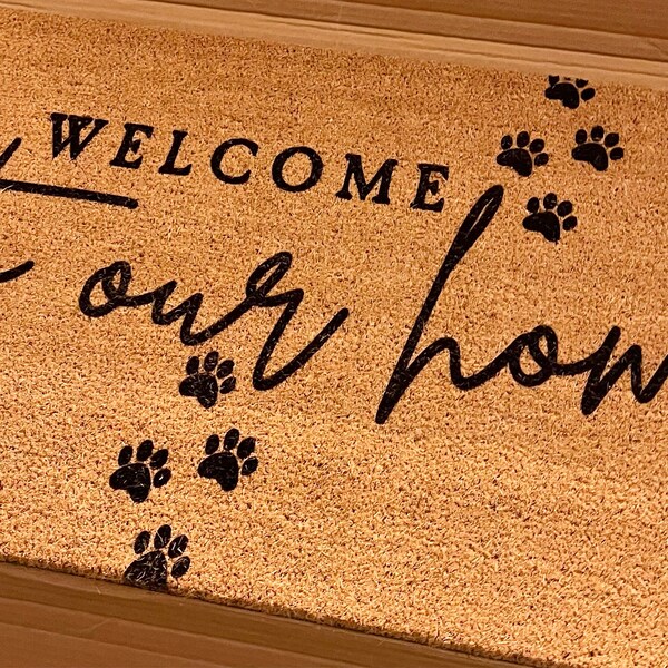 Dog Paws | Dog Paws Doormat | Welcome to Our Home | Dog Gifts | Pet ...