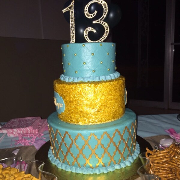 New 5 Gold Crystal Bling Rhinestone NUMBER 13 Thirteen Cake Topper 13th ...