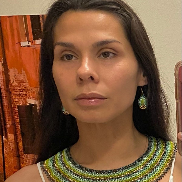 White Tiger Beaded Earring Tiger Beaded Jewelry White Jaguar Earring ...