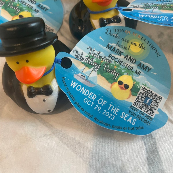 Cute Island Cruising Duck Tags Printed Laminated and Shipped Duck Tags ...