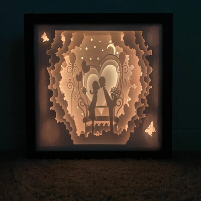 LOVE 3D Paper Cut Light Box Template Digital SVG Files, Paper Cut 3d ...
