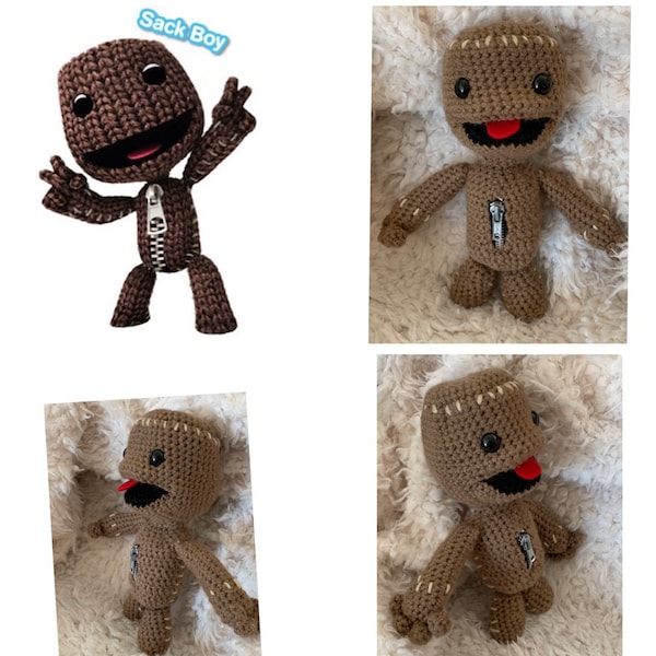 Sackboy Pattern Crochet Amigurumi Open Mouth Zipper - Etsy