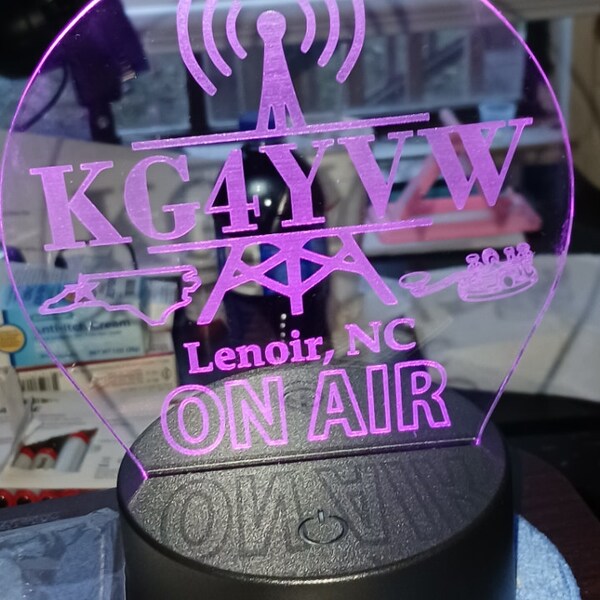 HAM Radio Callsign LED Edge Lit Sign (custom!) - Etsy