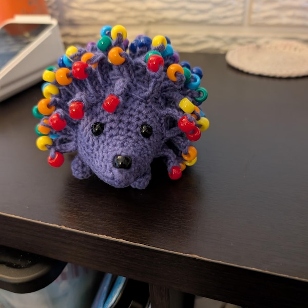 Crochet Hedgehog Sensory Toy Pattern: No-sew Fidget With Beads and Pop ...
