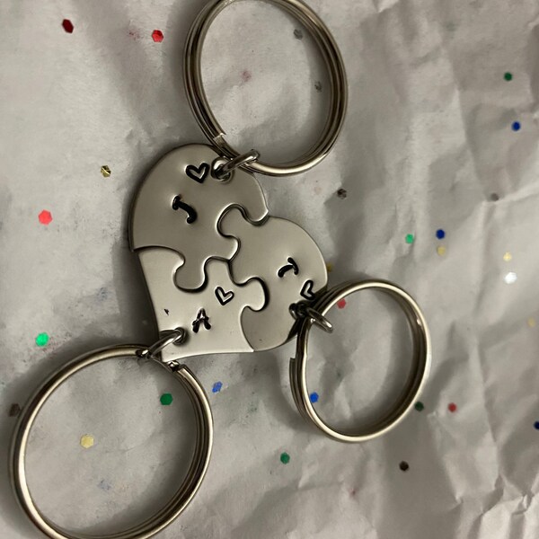 Heart Puzzle Keychain, Puzzle Piece Keyring, Best Friend Gift, Puzzle ...
