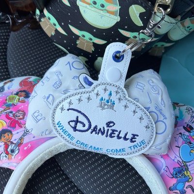 Mouse Ear Strap Personalized Ear Saver Ear Fob Cast Member Badge Style ...