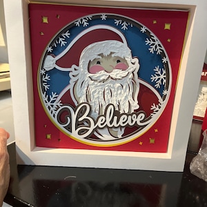 3D Christmas Shadow Box Bundle, Santa Shadow Box SVG, Christmas Layered ...